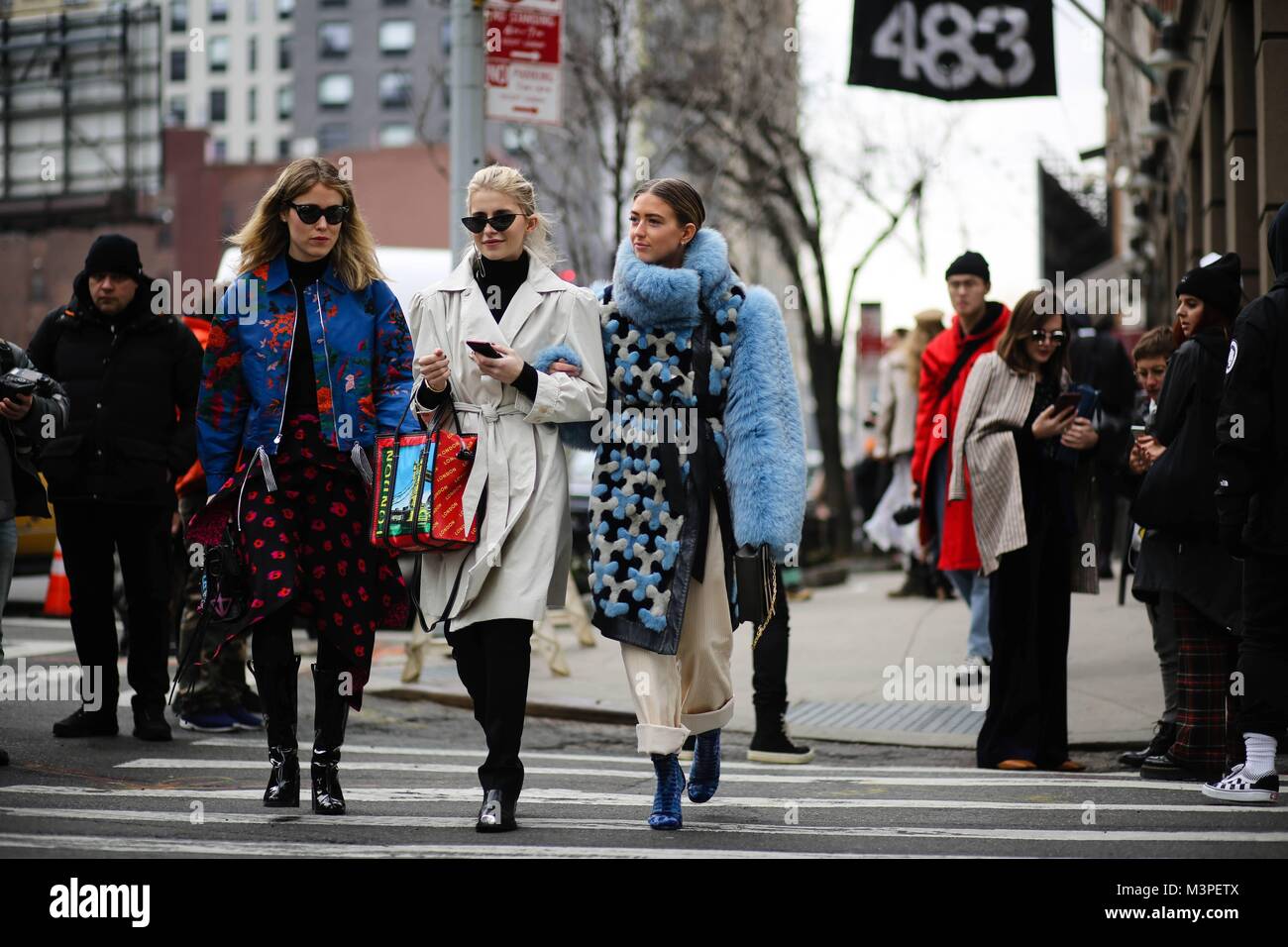 New York City, USA. 10th Feb, 2018. Annabel Rosendahl and Caroline Daur attending a runway show ...