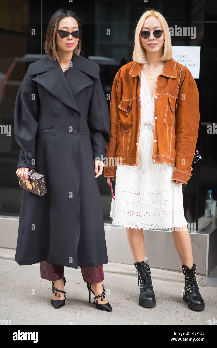 New York City, USA. 10th Feb, 2018. Aimee Song and Dani Song arriving ...