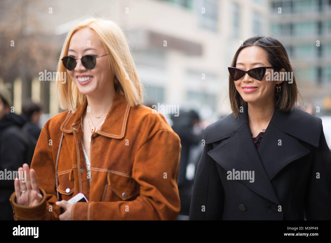 New York City, USA. 10th Feb, 2018. Dani Song and Aimee Song arriving ...