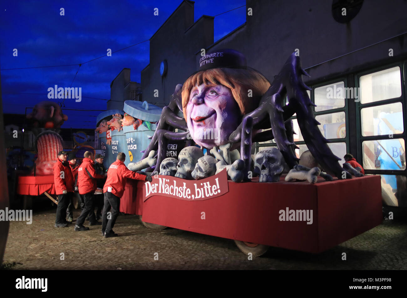 A political caricature float featuring "German Chancellor Angela Merkel ...