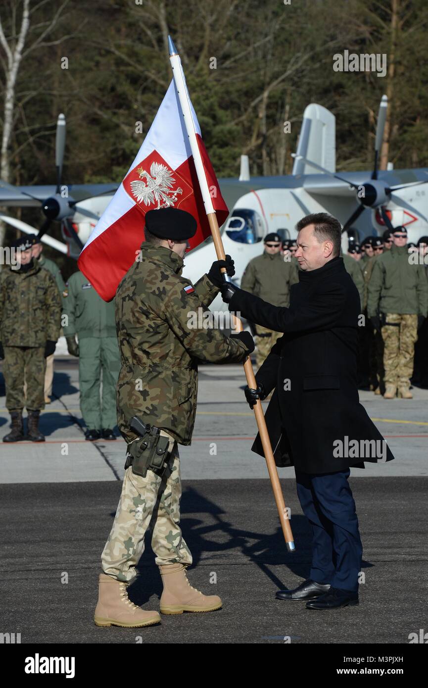 Polish Defence Minister Mariusz Blaszczak attends a farewell ceremony ...
