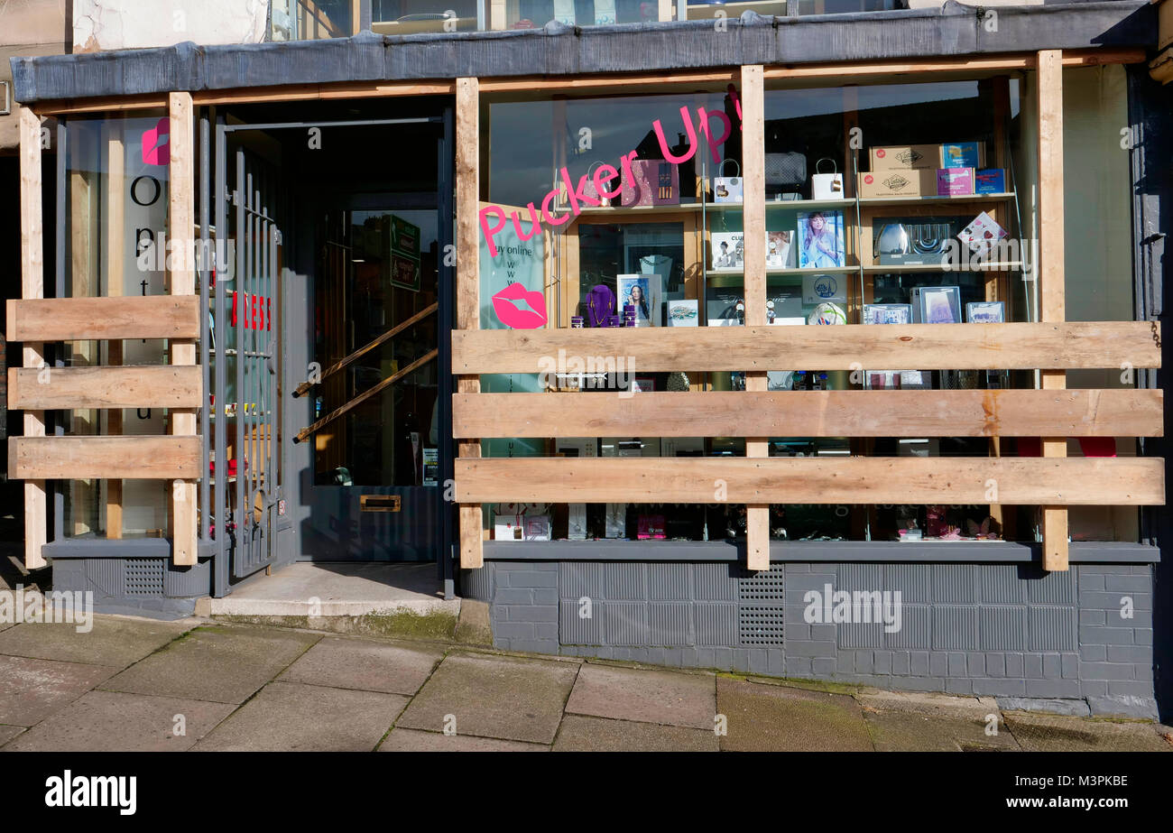 All boarded up. Ashbourne town centre shop windows are boarded up for ...