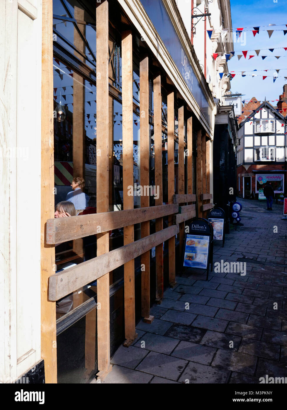 All boarded up. Ashbourne town centre shop windows are boarded up for ...