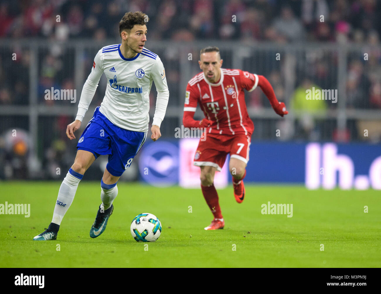 Munich, Germany. 10th Feb, 2018. Schalke's Leon Goretzka in action ...