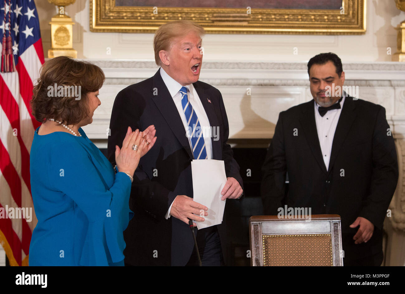 United States President Donald J. Trump holds a meeting with state and ...