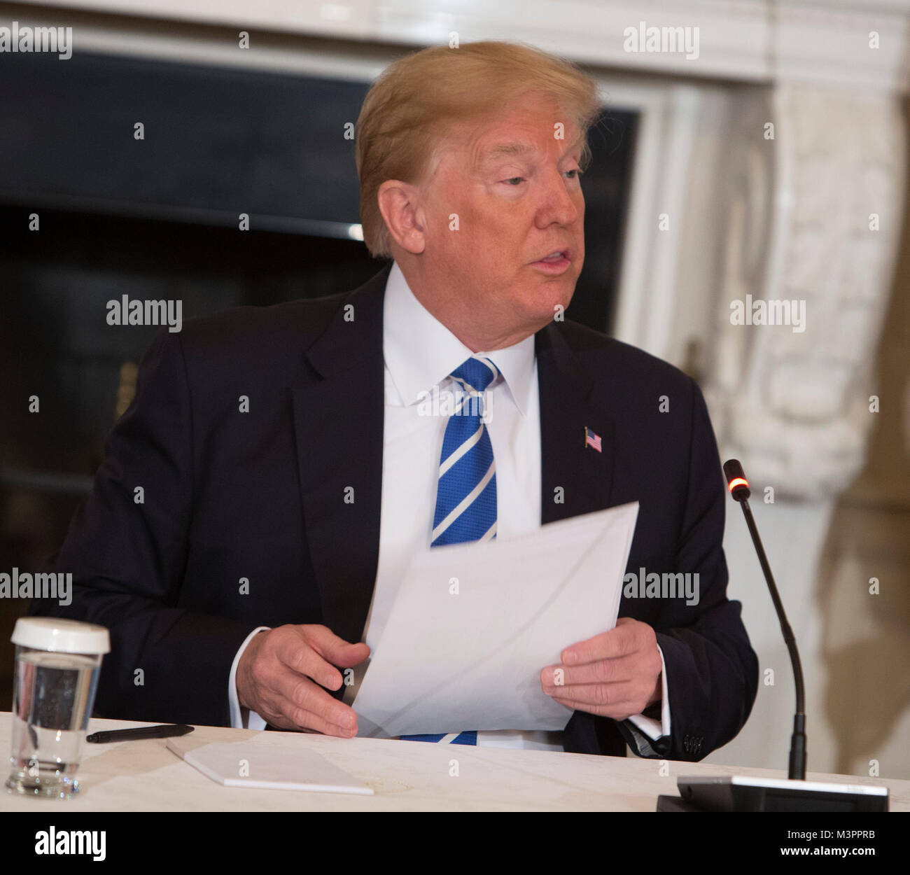 United States President Donald J. Trump holds a meeting with state and ...
