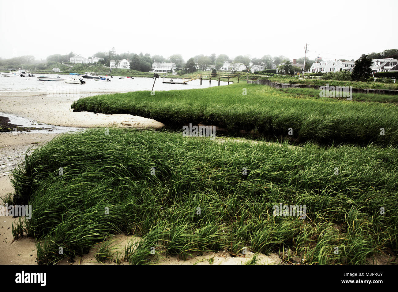 Marsh on the harbor at Chatham, Massachusetts on Cape Cod Stock Photo ...