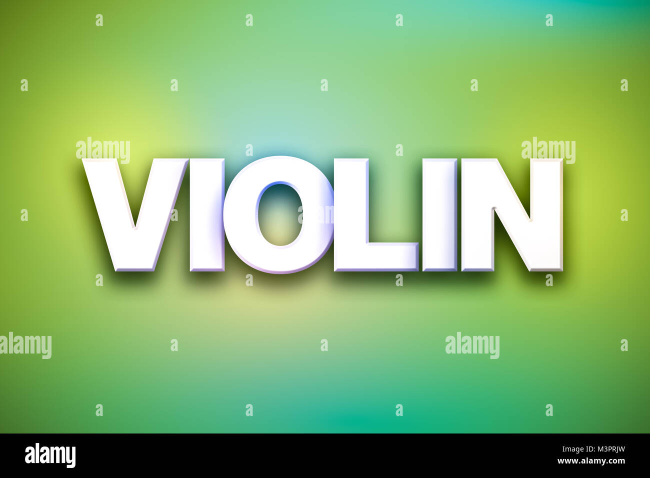 The word Violin concept written in white type on a colorful background ...