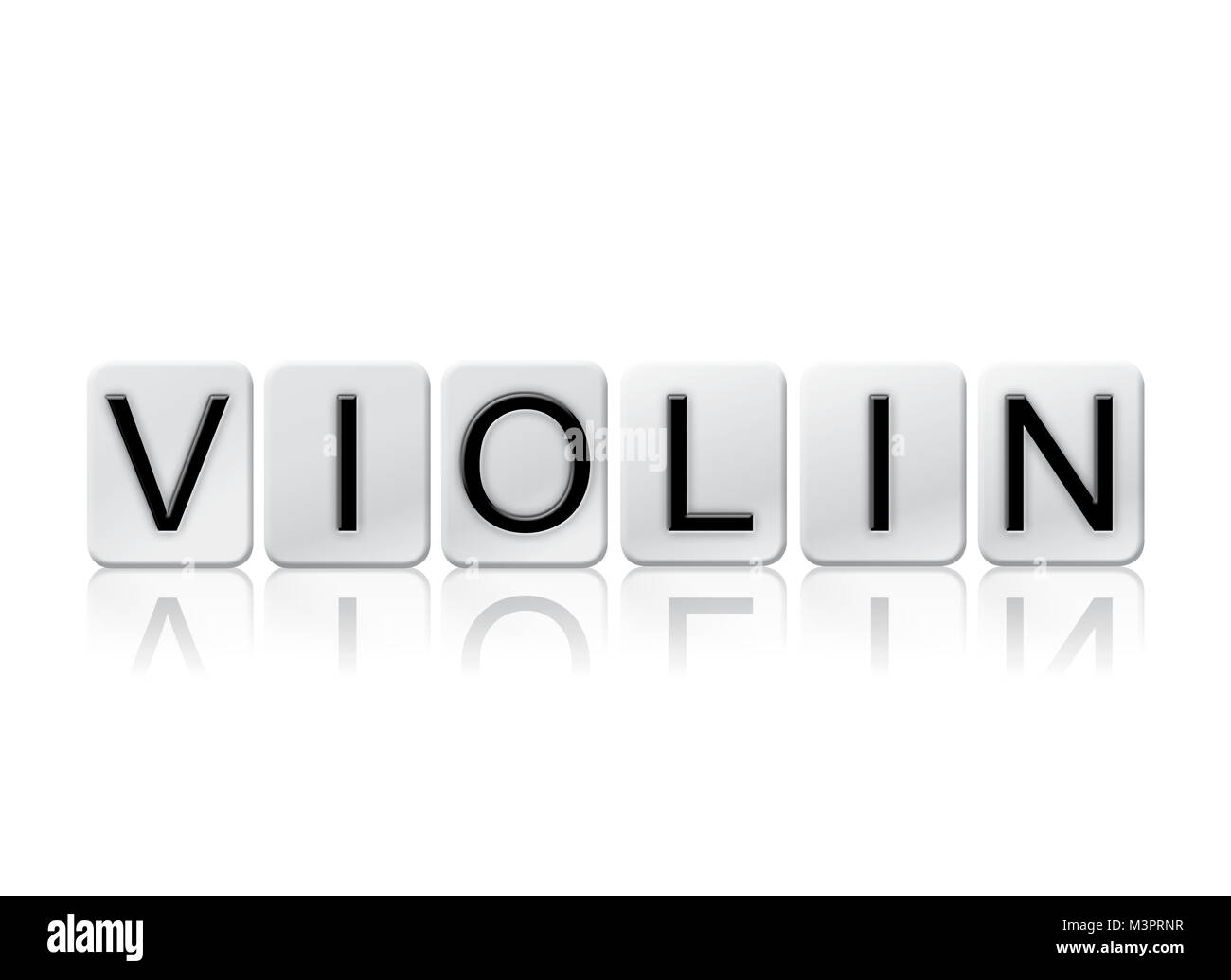The word Violin concept and theme written in white tiles and isolated ...
