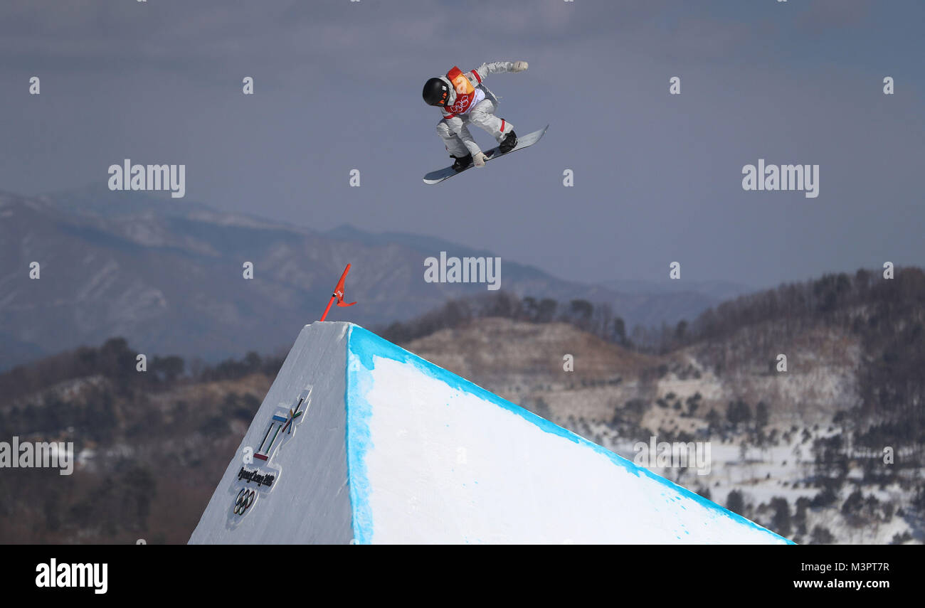 USA's Julia Marino in the Ladies' Slopestyle Snowboard Final during day ...
