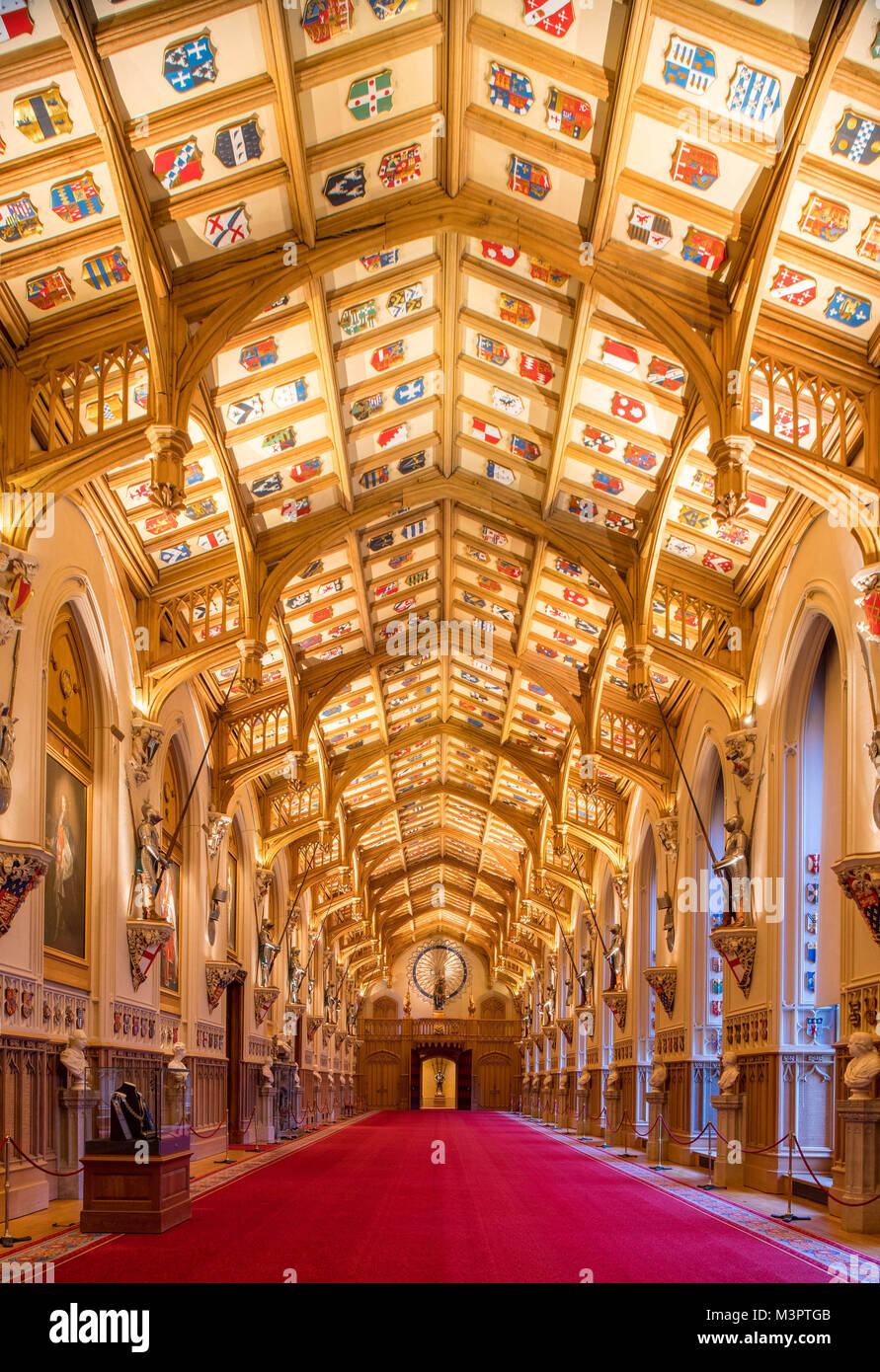 St George's Hall, at Windsor Castle, Berkshire, where Prince Harry and ...