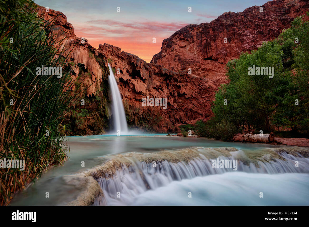 Havasu Falls Sunset taken in 2015 Stock Photo - Alamy