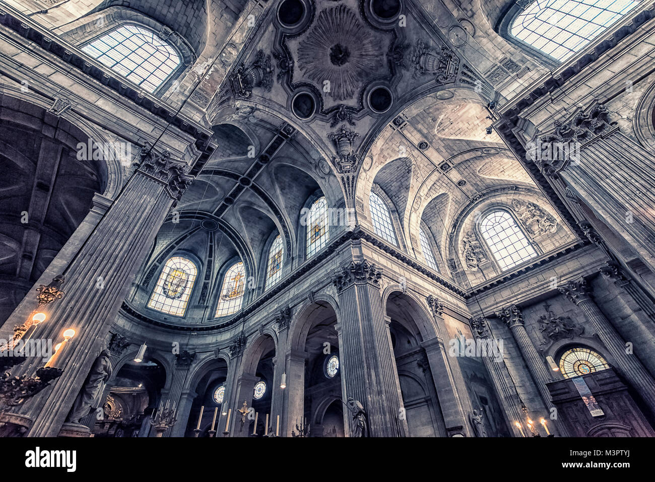 Church interior paris architecture hi-res stock photography and images ...