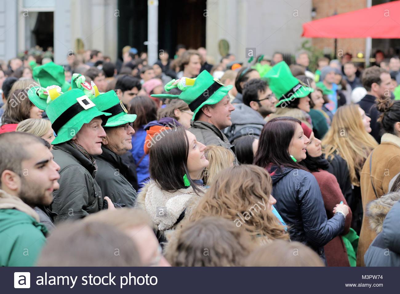 Green is the colour in Dublin, Ireland as a St Patrick's day festival ...