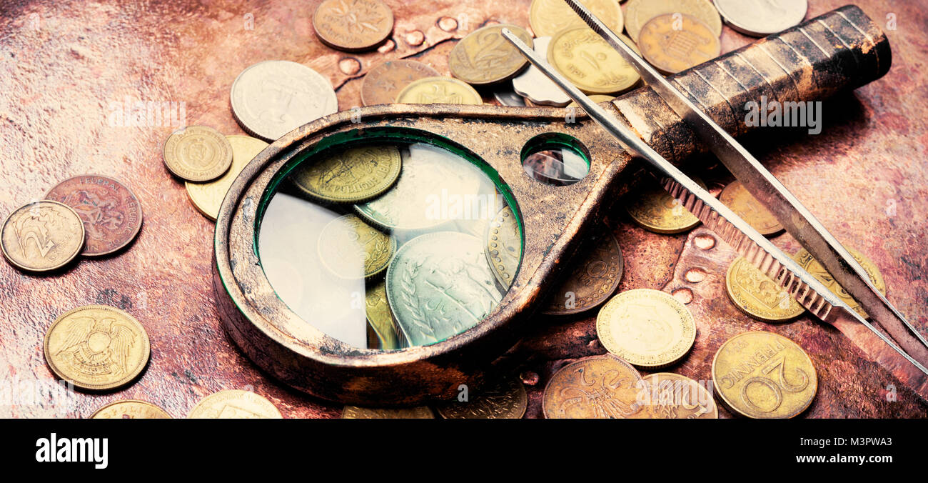 Set coins of different ages and different countries of the world ...