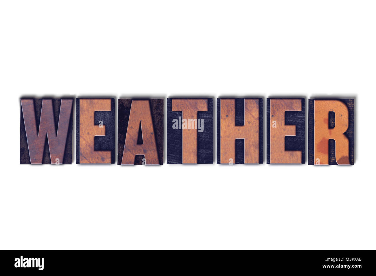 The word Weather concept and theme written in vintage wooden ...