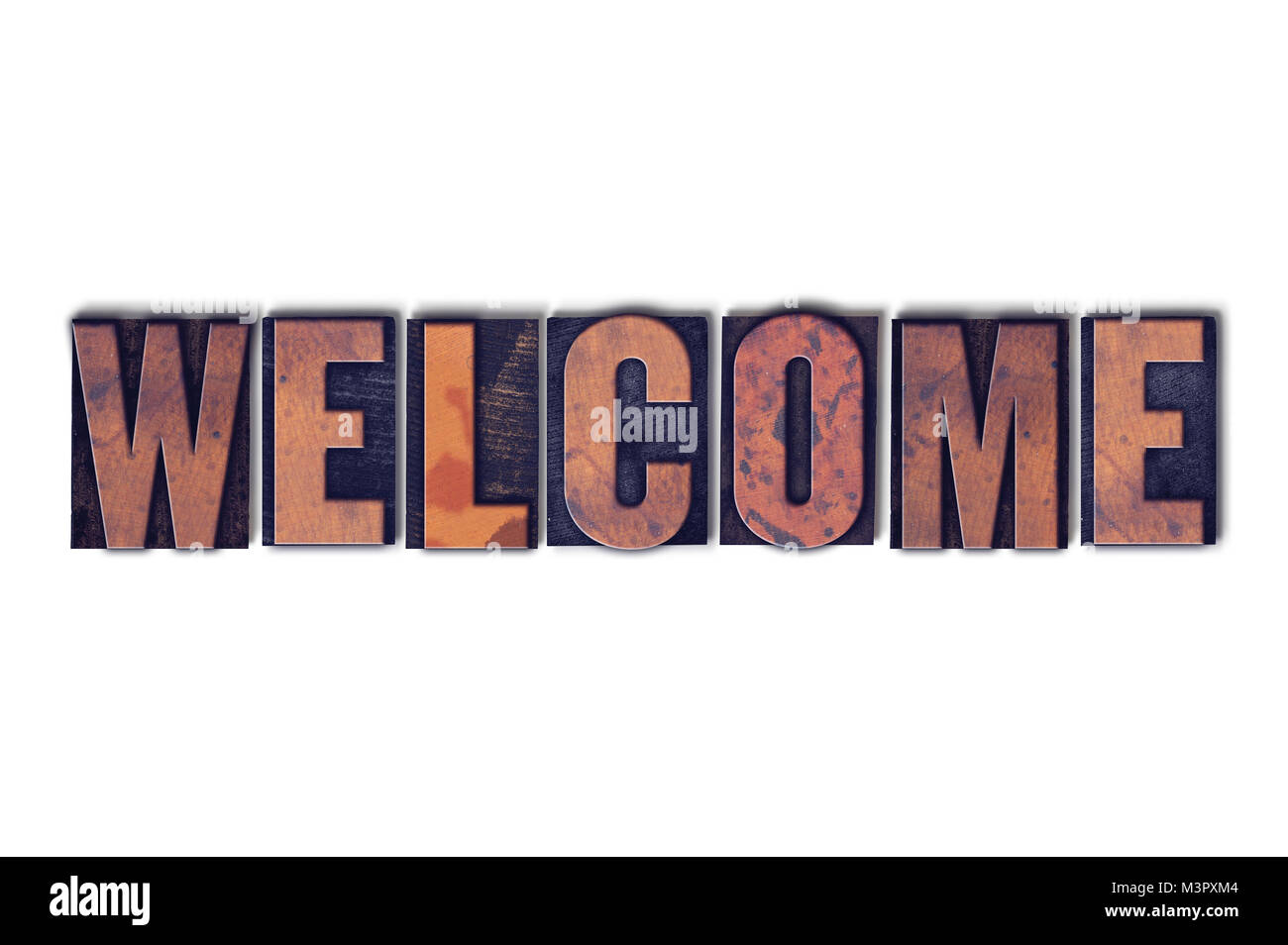 The word Welcome concept and theme written in vintage wooden ...
