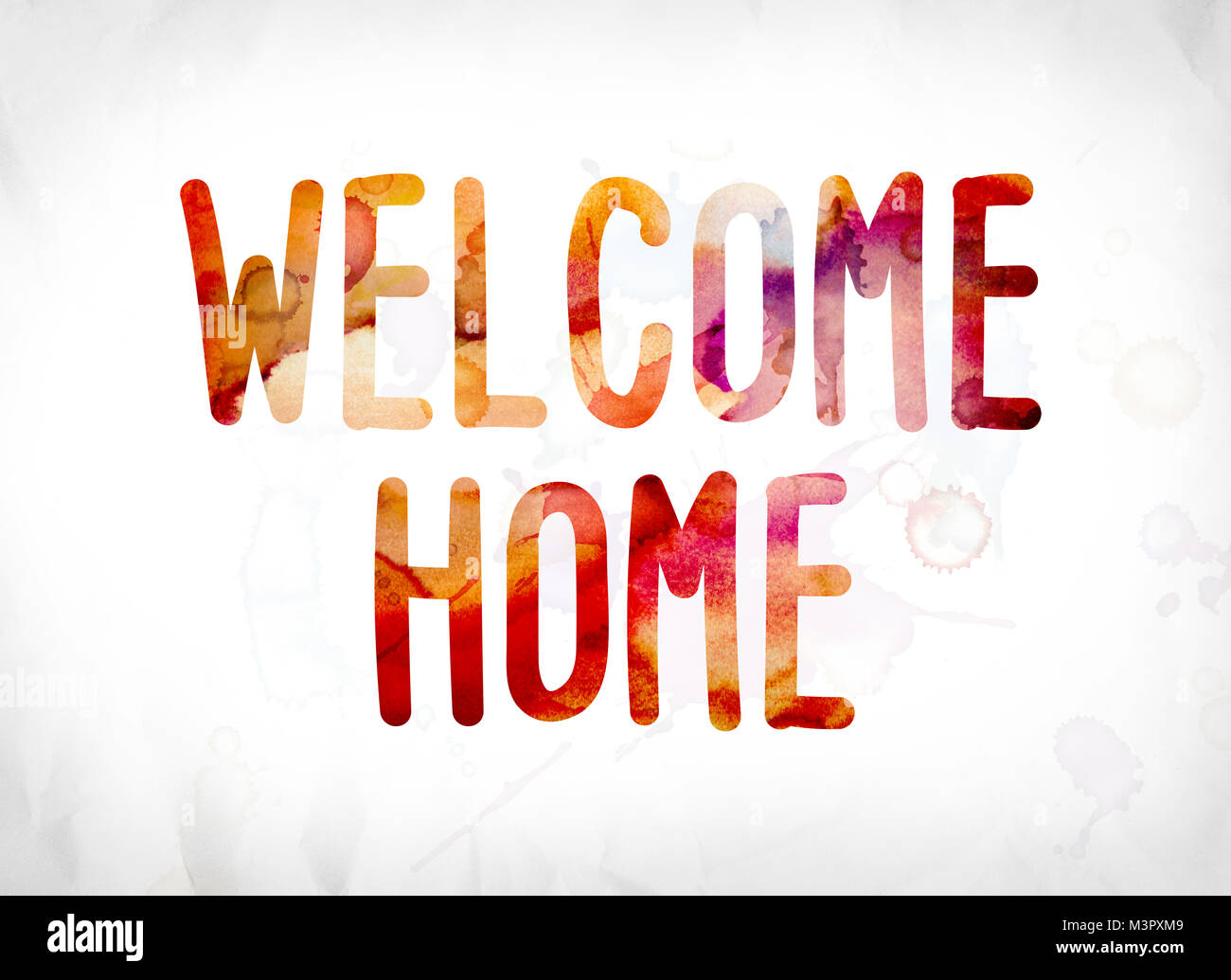 The words Welcome Home concept and theme painted in colorful ...