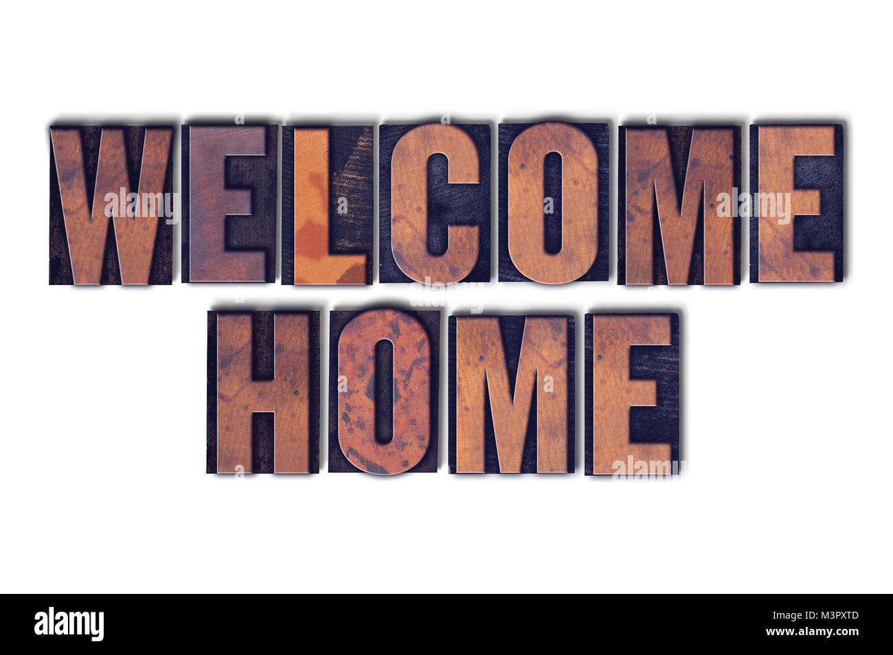 The words Welcome Home concept and theme written in vintage wooden ...