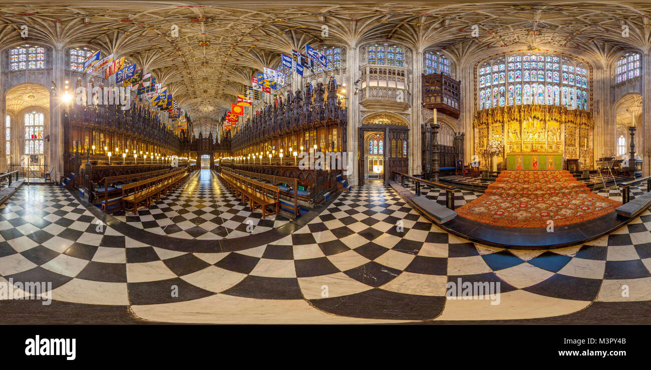 360 degree image shows quire st georges chapel hi-res stock photography ...