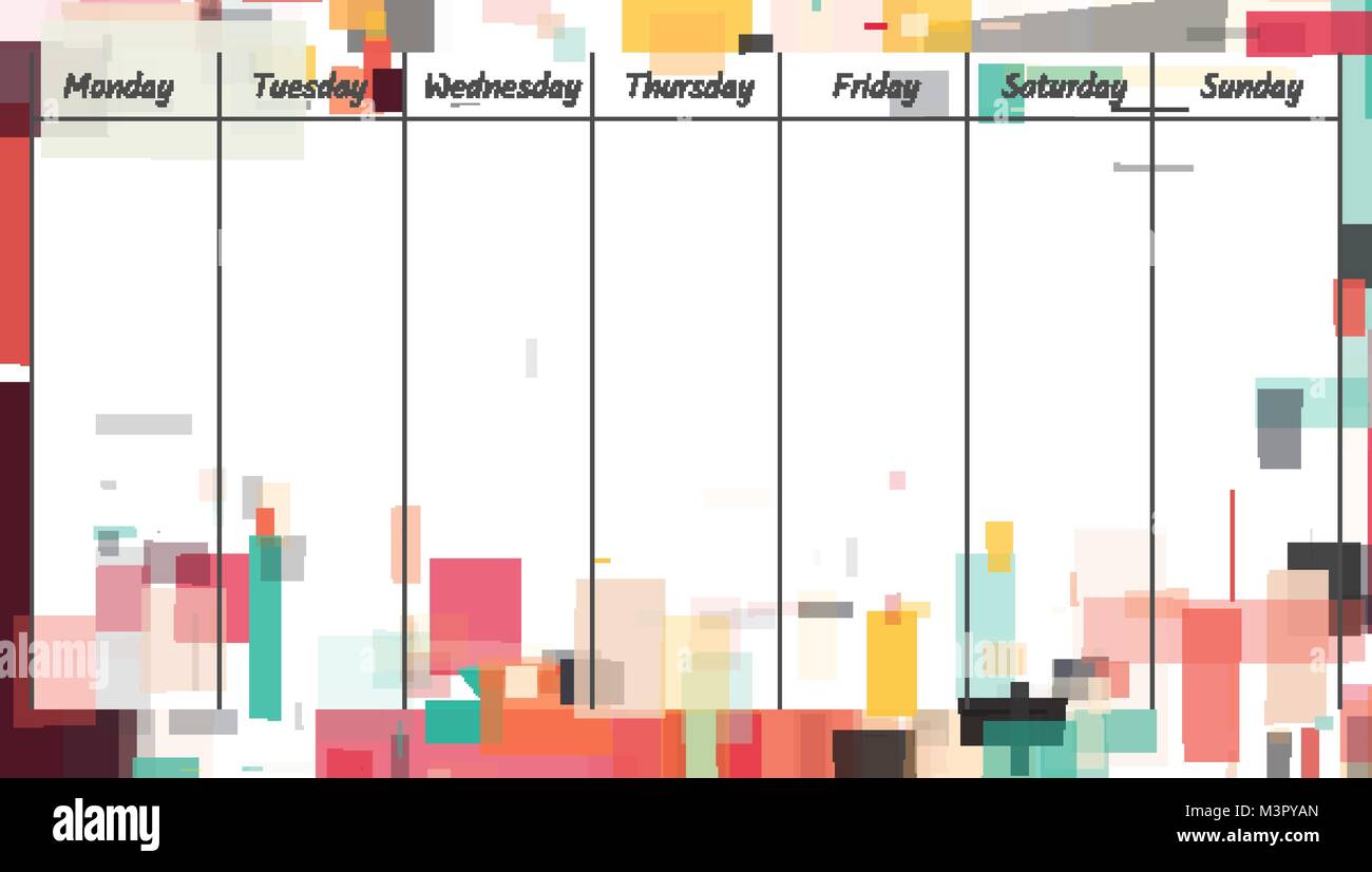 Weekly memo planner template illustration. Geometric shape abstract ...