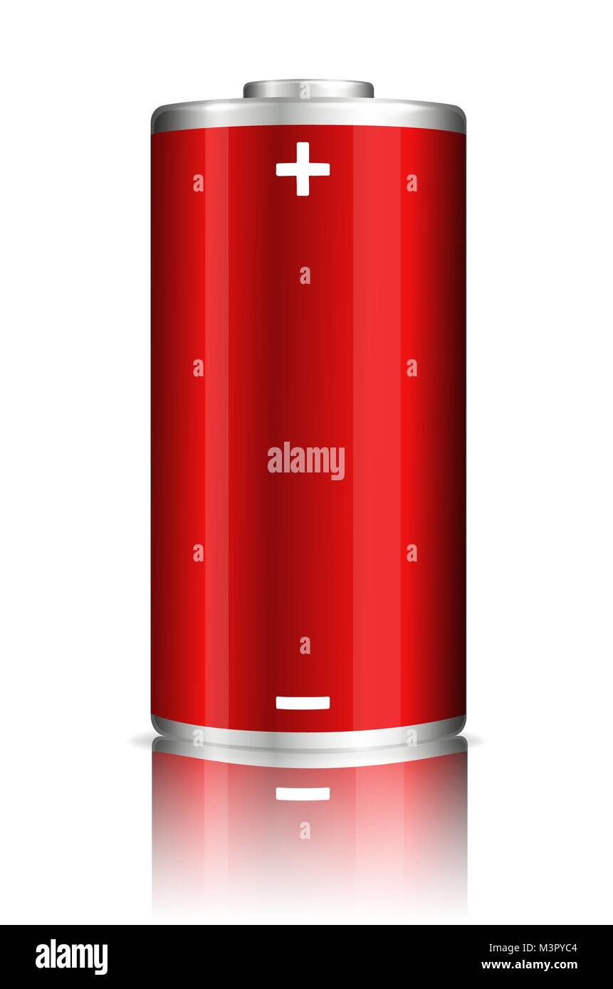 Realistic alkaline battery design Cut Out Stock Images & Pictures - Alamy