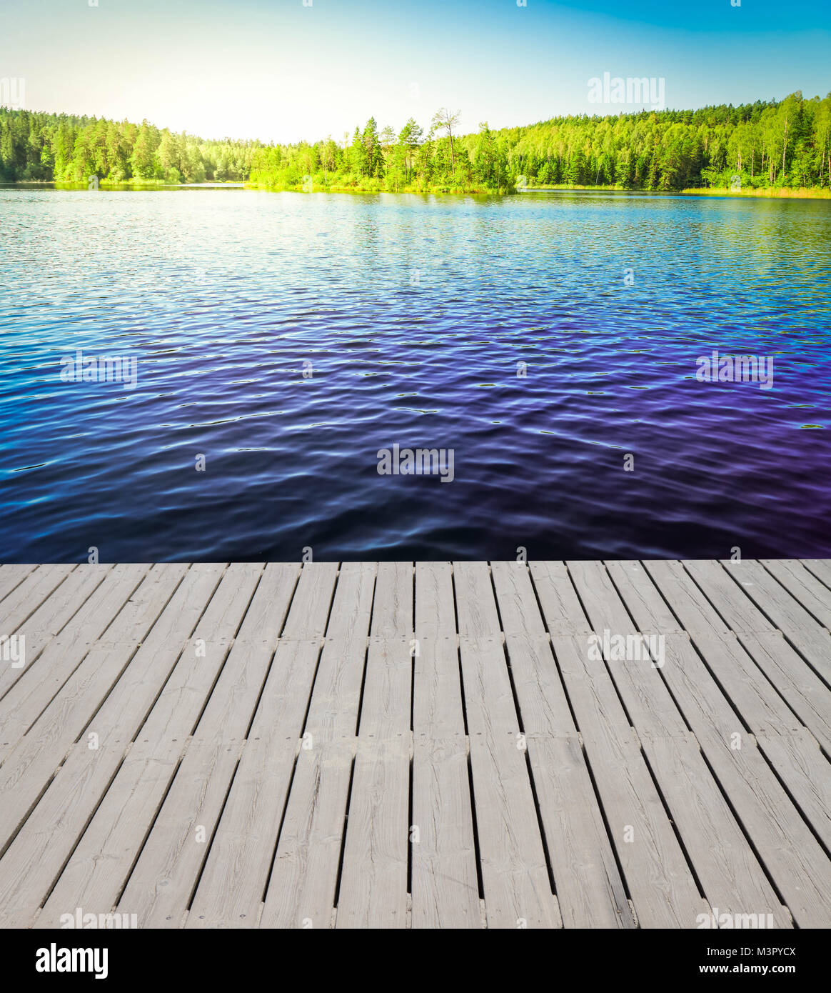 Blue clear lake Stock Photo - Alamy