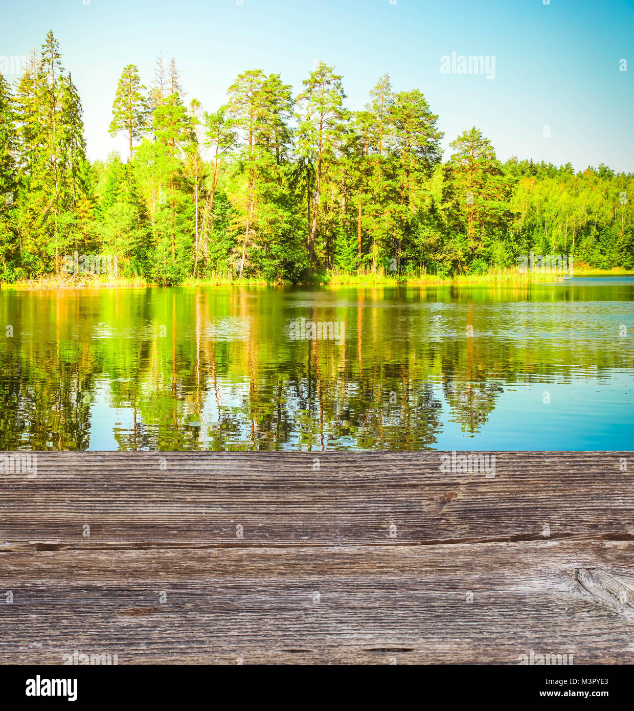 Blue clear lake Stock Photo - Alamy
