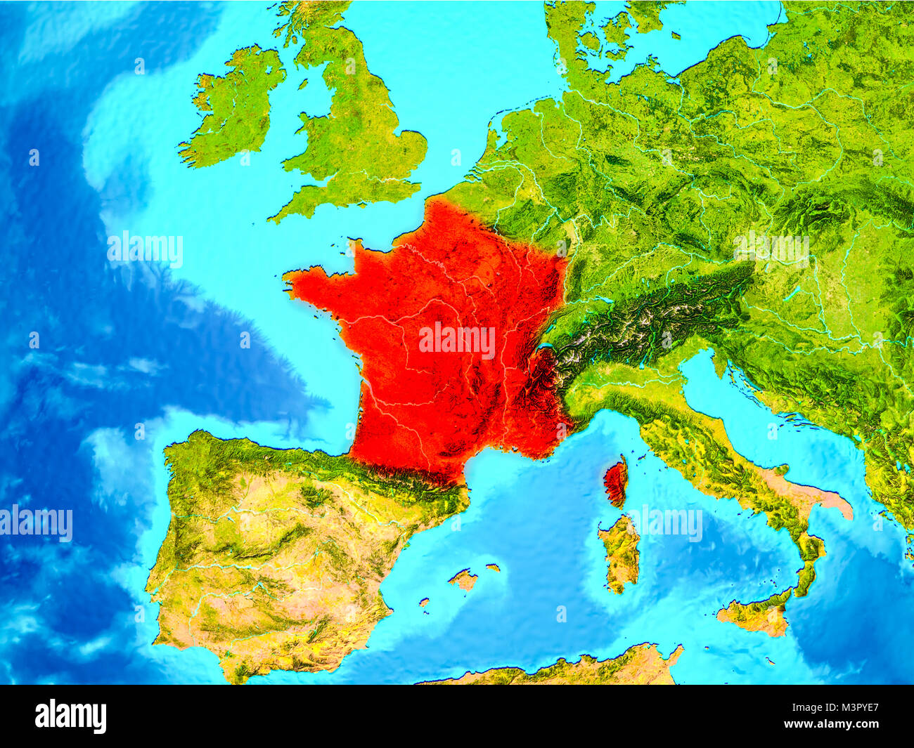 Map of europe france highlighted hi-res stock photography and images ...
