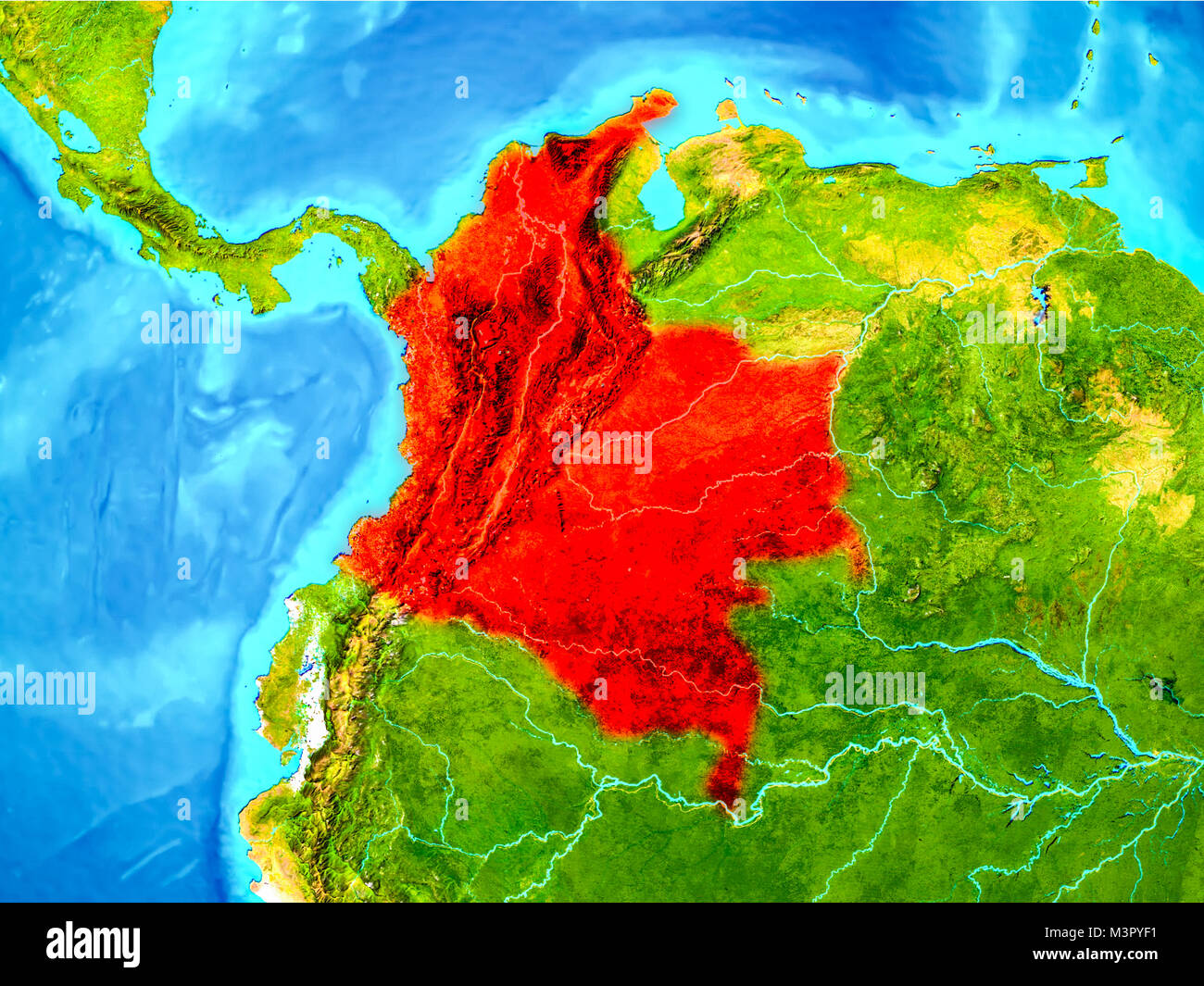 Satellite image of colombia hi-res stock photography and images - Alamy