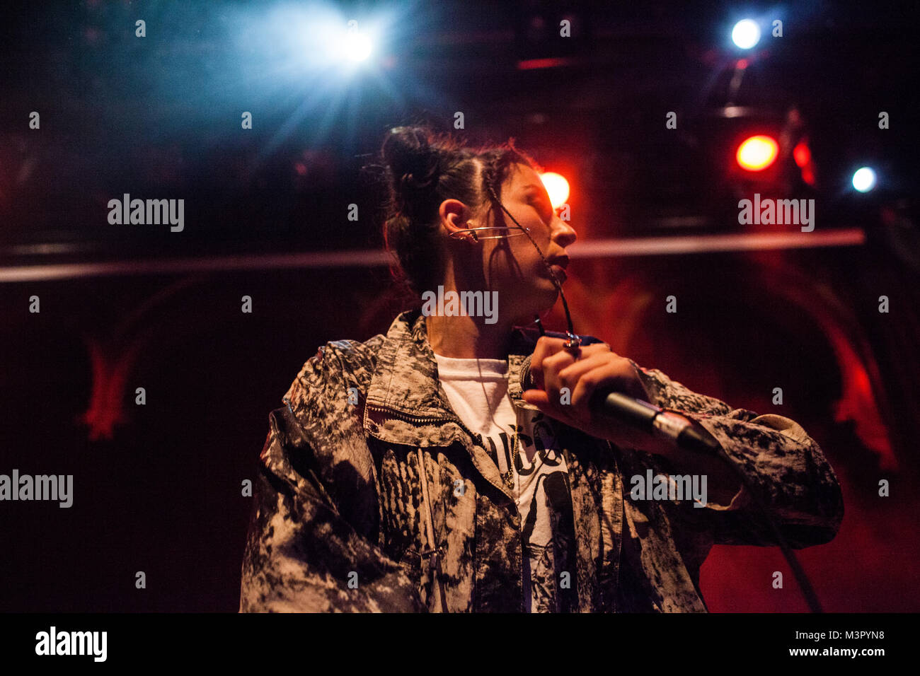 The Swedish grime rapper Gnučči (Ana Rab) performs a live concert at ...