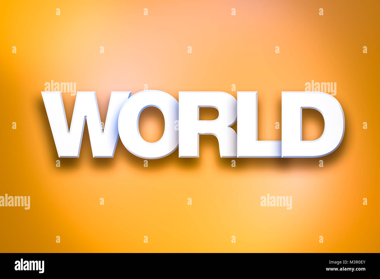 The word World concept written in white type on a colorful background ...