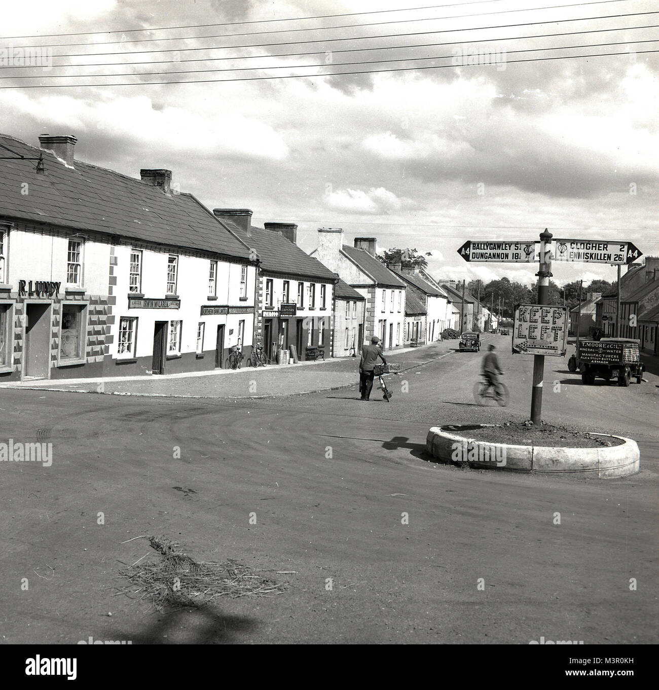 1950s, historical view of a quiet village high street, Armagh, Northern ...
