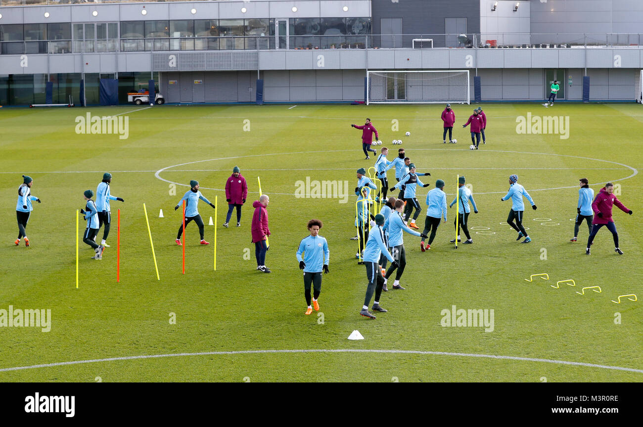 Manchester City players during the training session at the City ...