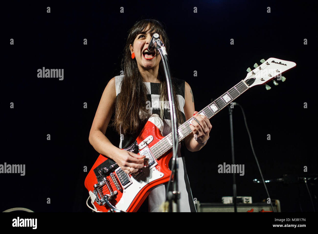 The Danish-Brazilian garage rock duo The Courettes performs a concert ...