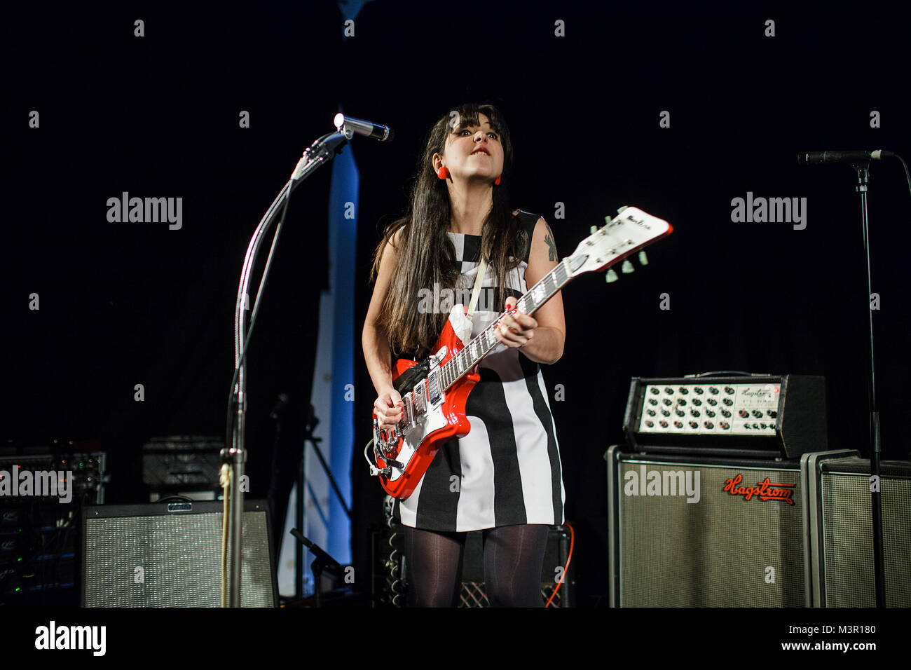 The Danish-Brazilian garage rock duo The Courettes performs a concert ...