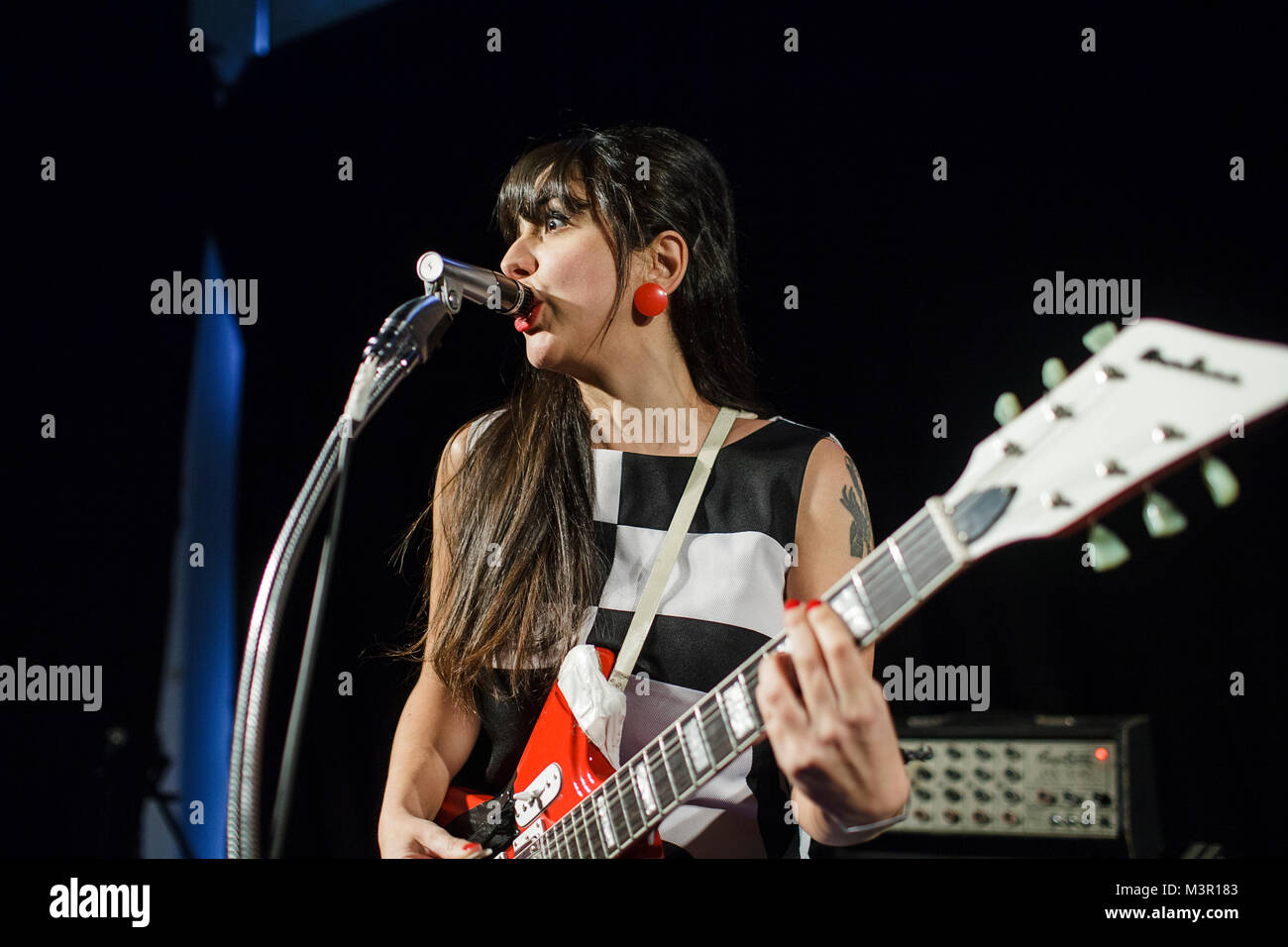 The Danish-Brazilian garage rock duo The Courettes performs a concert ...