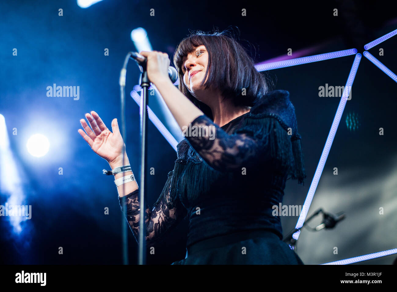 The Icelandic electro pop musicians and singer Disa performs a live ...