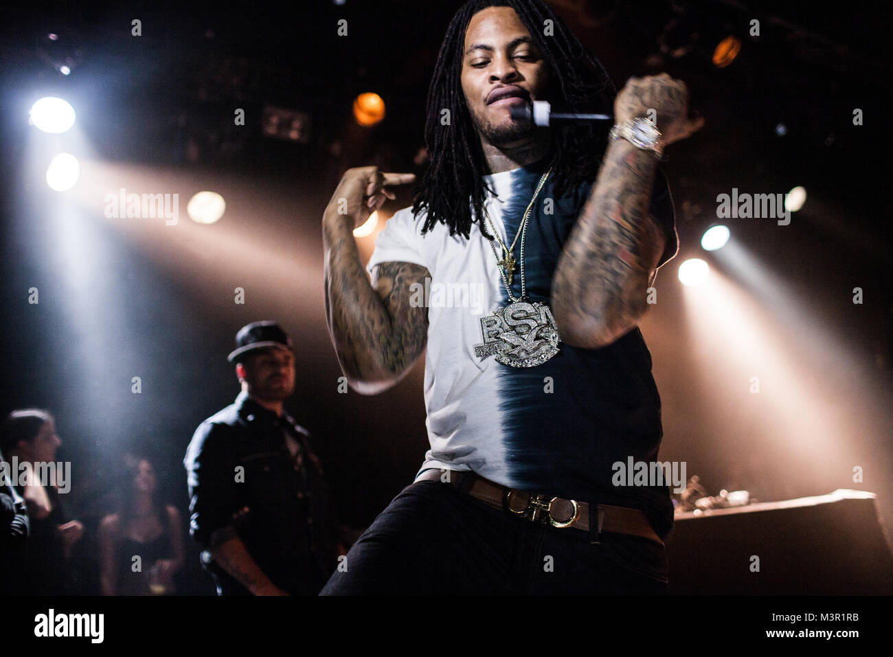 The American rapper Waka Flocka Flame pictured on stage at a live gig ...