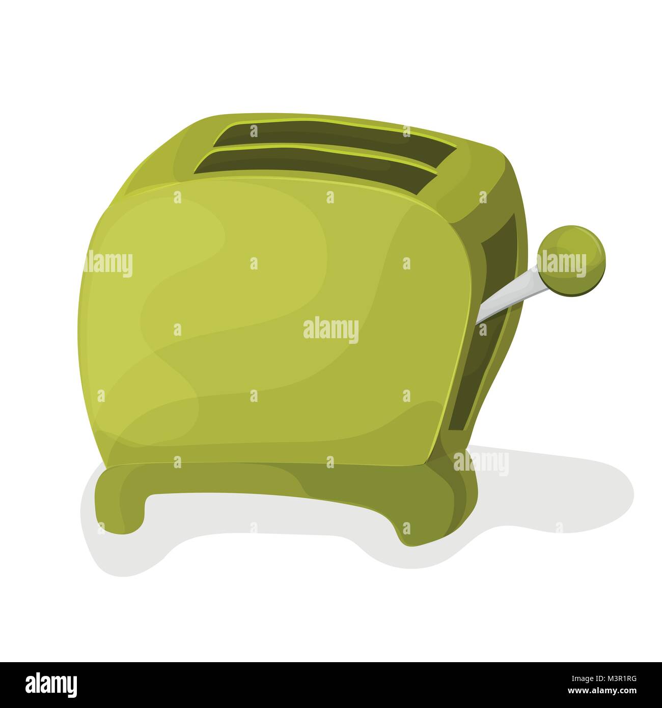 illustration of a cartoon toaster on a white background Stock Vector ...