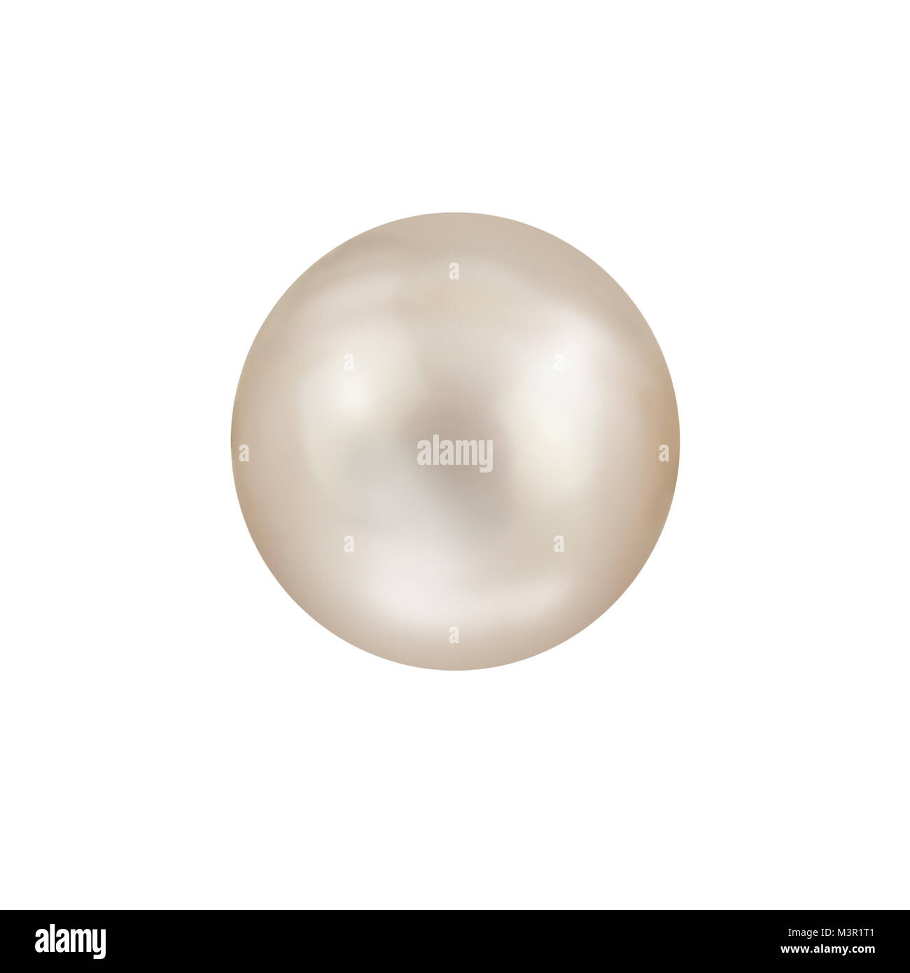 Shimmering white natural nacreous pearl isolated on white background ...