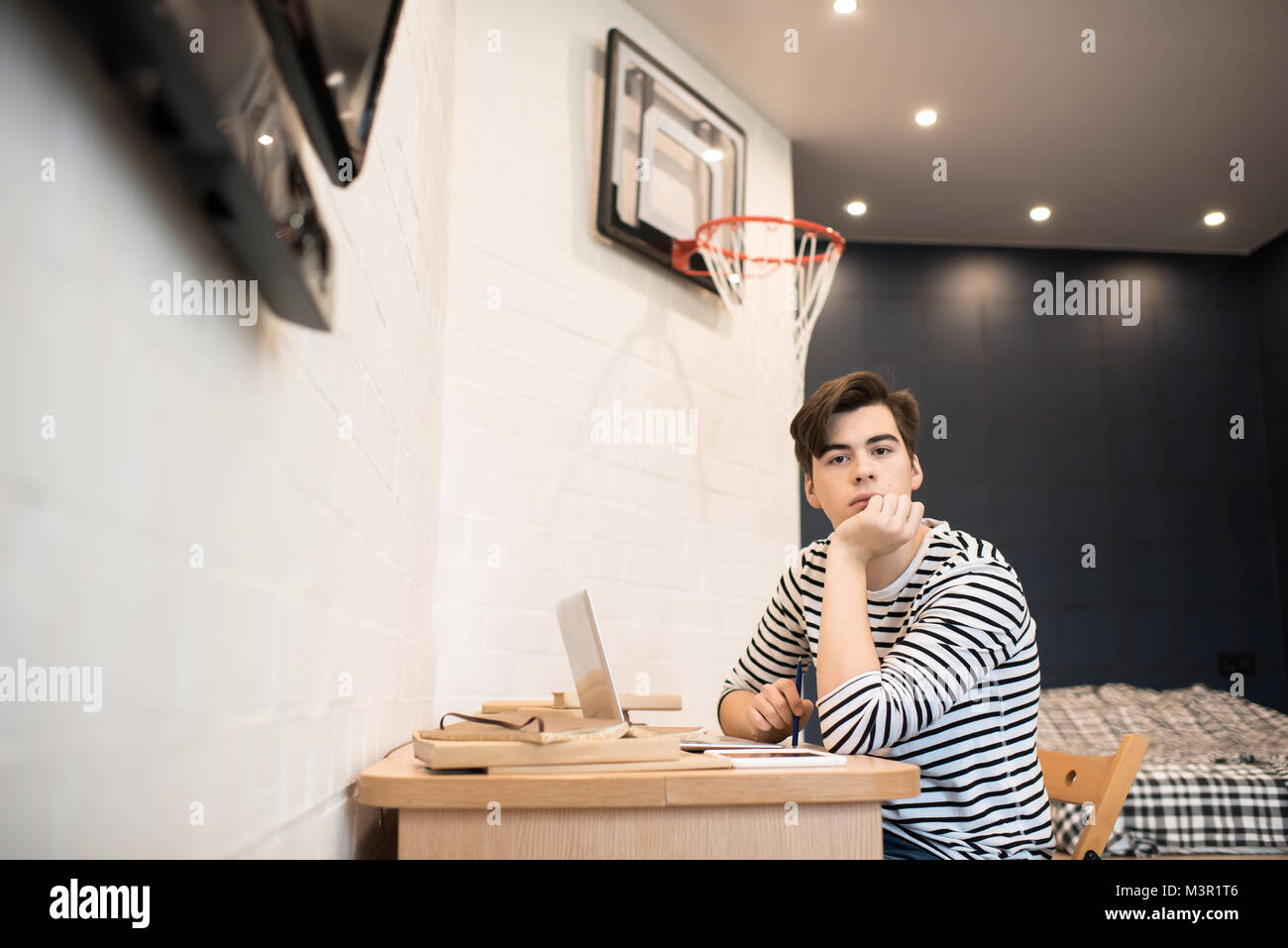 Student in Dorm Room Stock Photo - Alamy