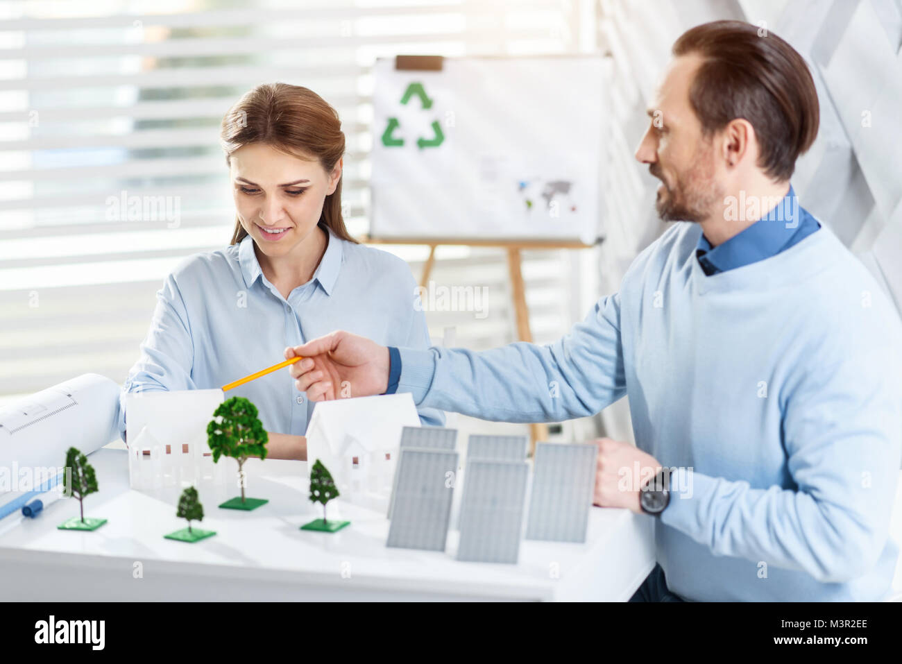 Inspired co-workers working on an environment project Stock Photo - Alamy