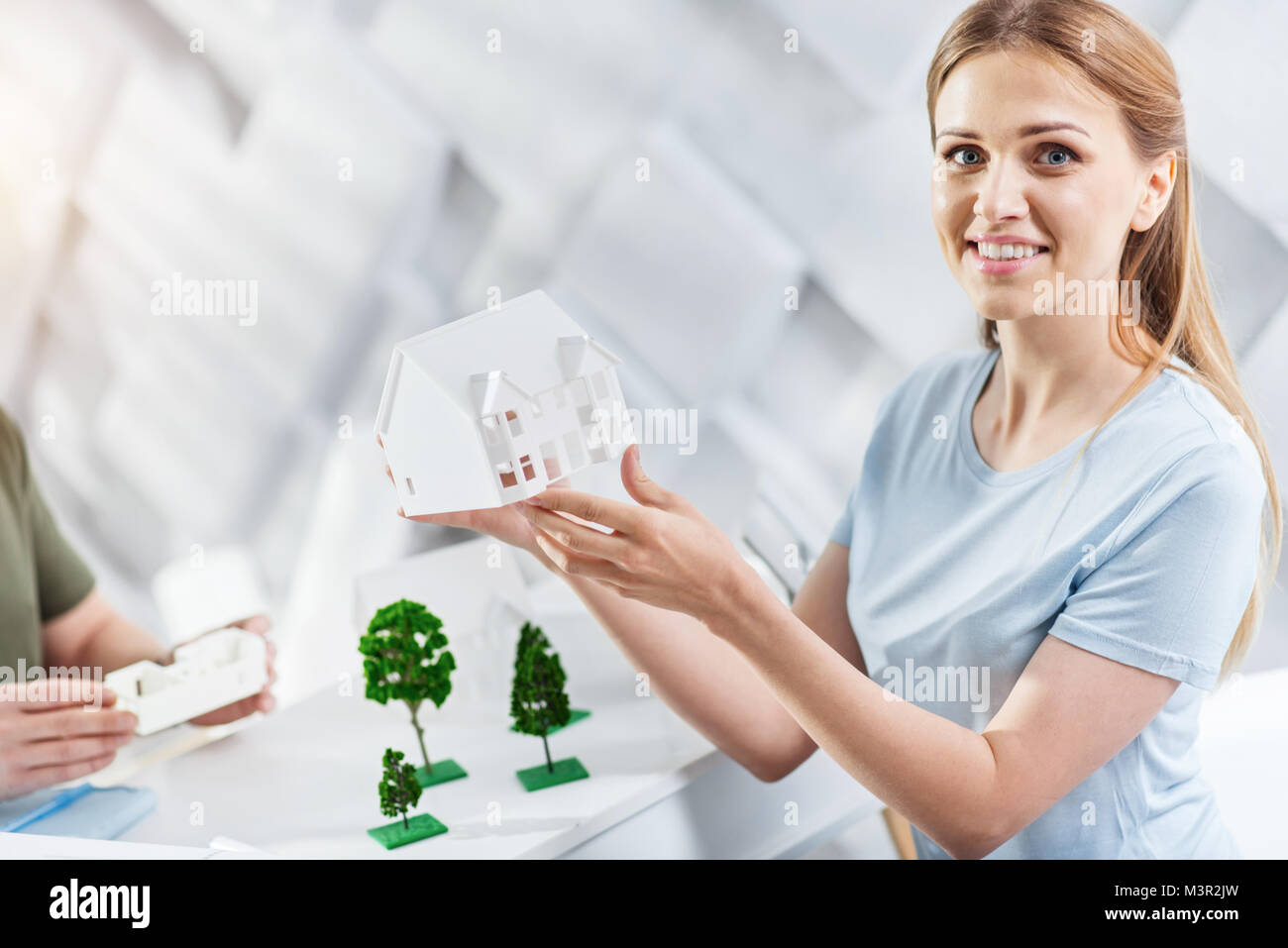 Joyful landscape artist working on the project Stock Photo - Alamy