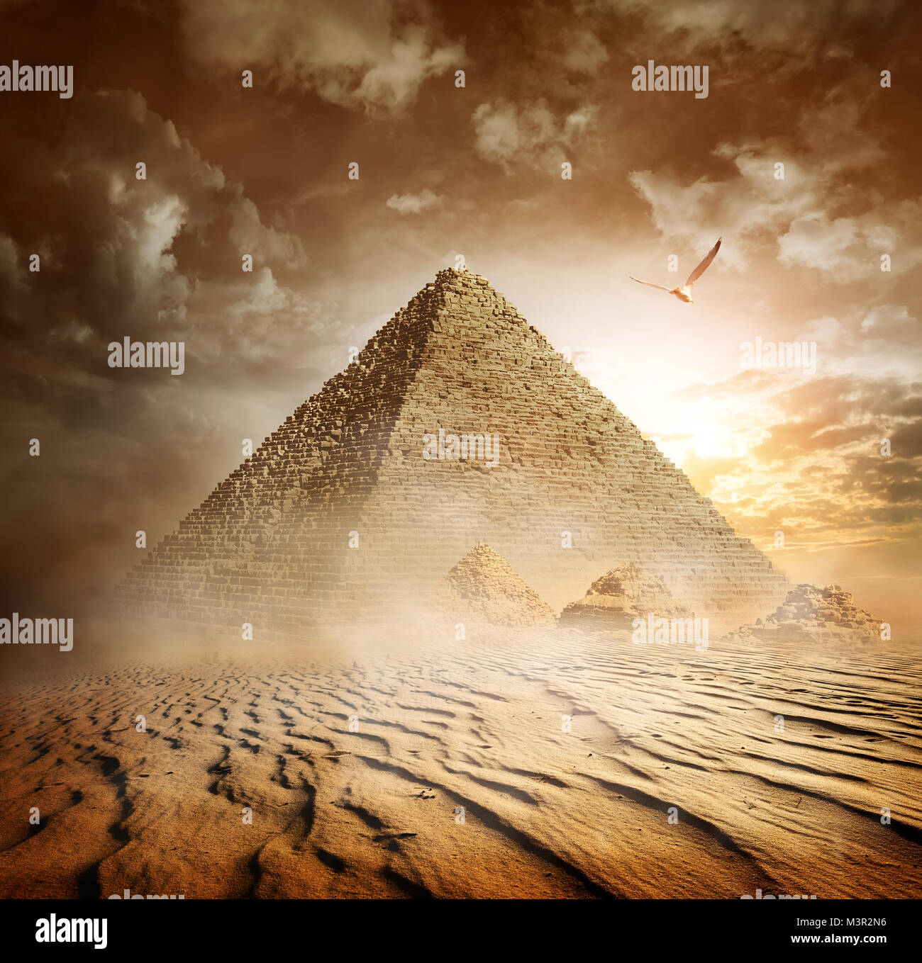 Egyptian pyramid in the desert near Giza Stock Photo - Alamy