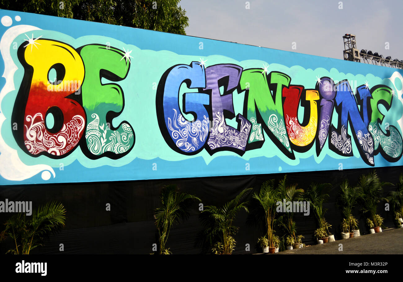 Be Genuine Sign Board Stock Photo - Alamy