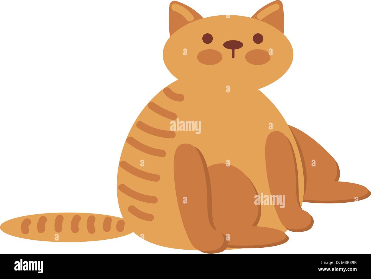 Cute and funny sweet red cat character, cartoon vector illustration ...