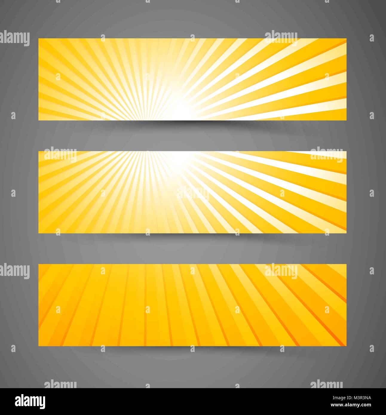 abstract banners with sun-rays effect Stock Vector Image & Art - Alamy