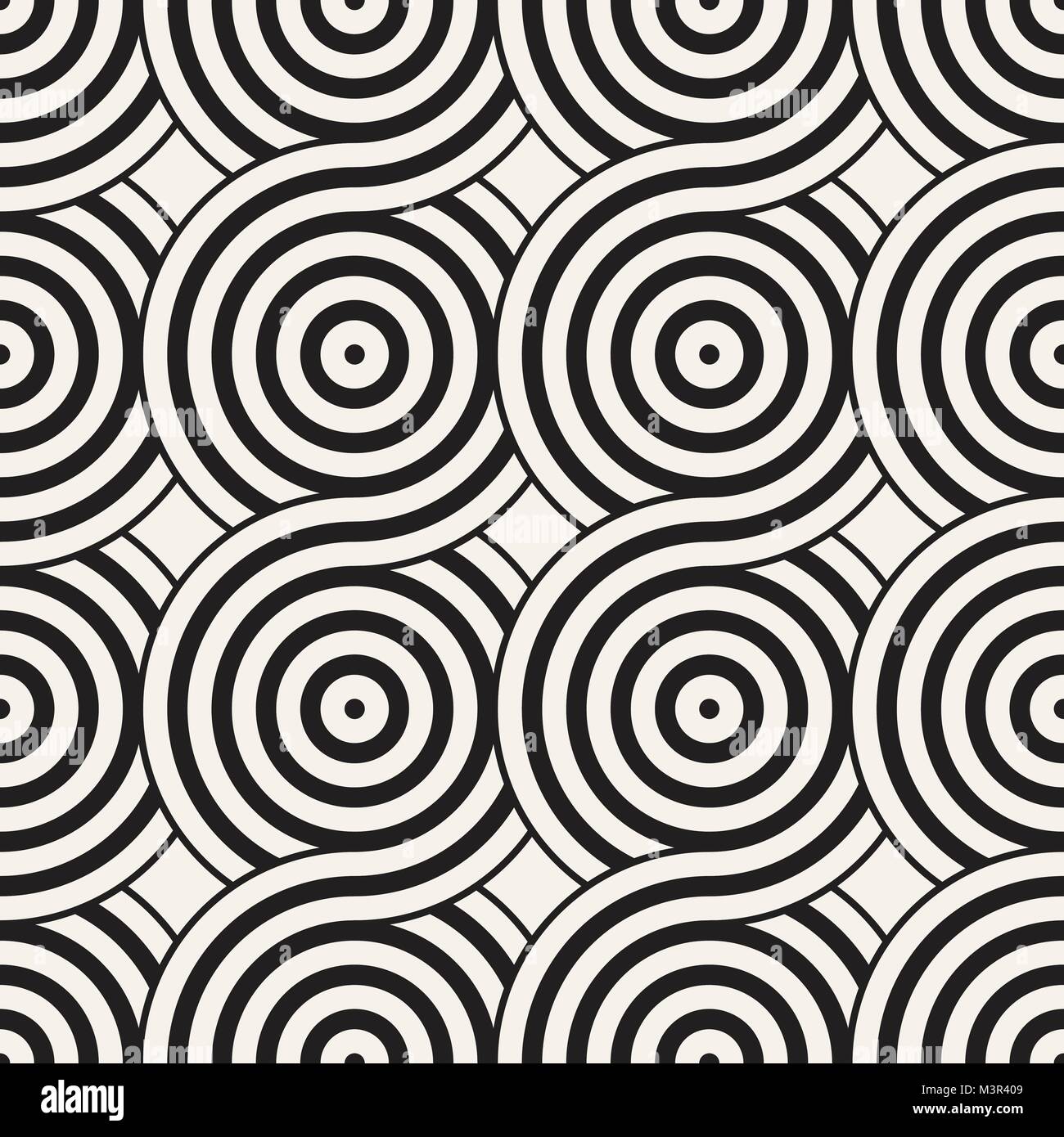 Vector seamless rounded lines texture. Modern geometric circular shape ...