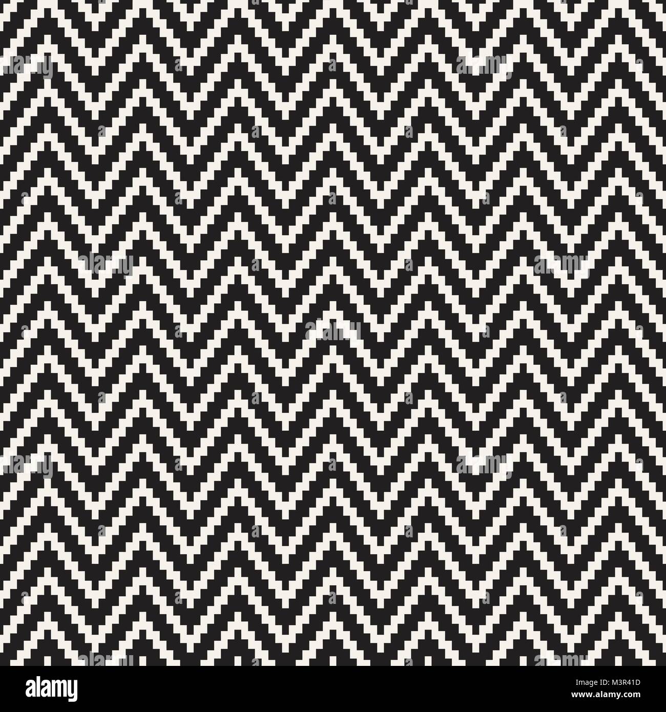Seamless zig zag geometric pattern. Classic black and white chevron lines tiling Stock Vector ...